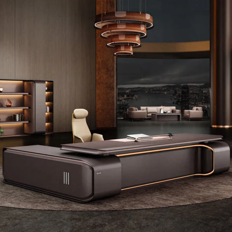 Luxury Executive Office Desk l Shaped CEO Computer Desk Wooden Office ...