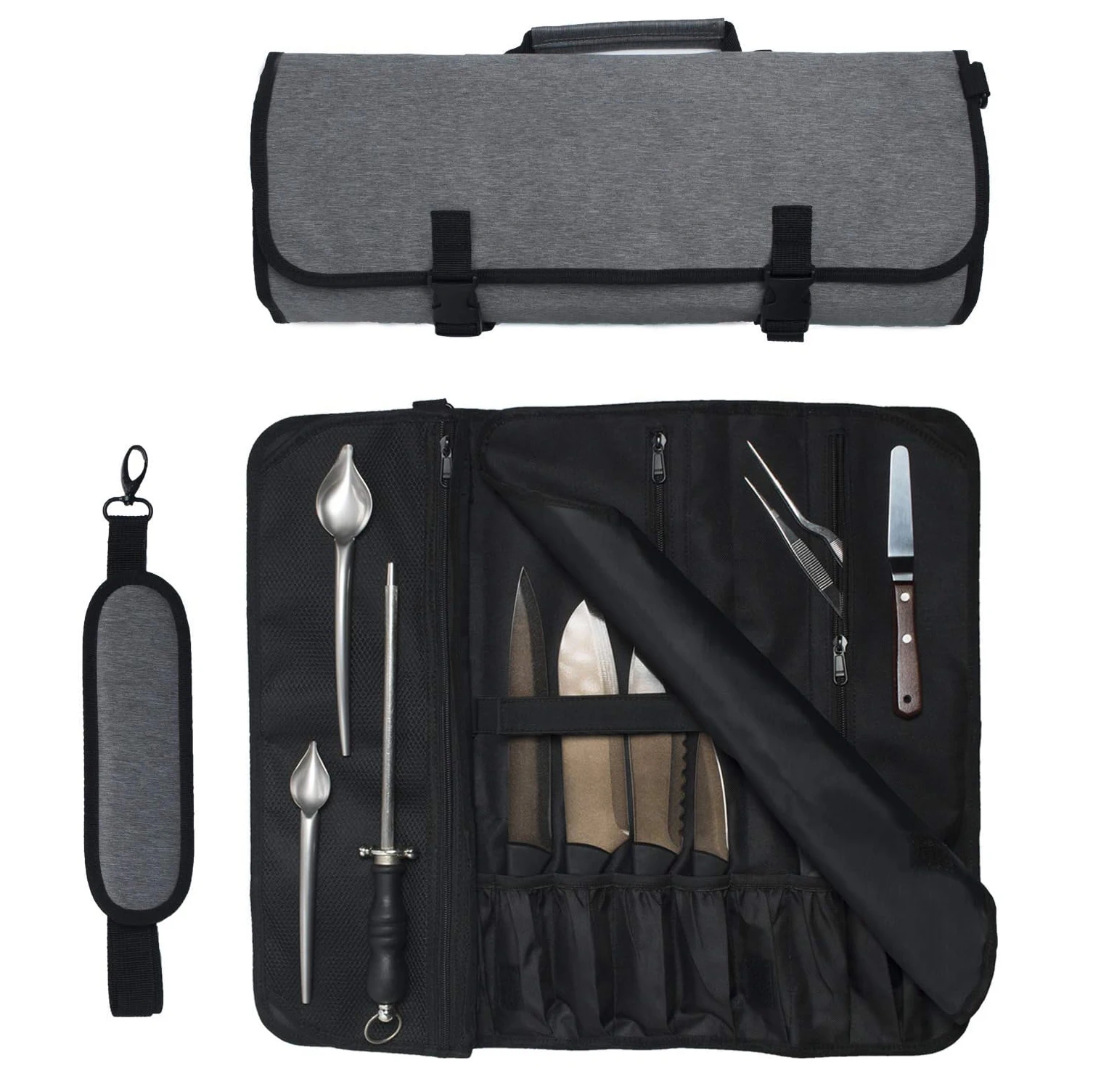 Tactical Backpack Carrying Case Pockets Knives and Kitchen Utensils ...