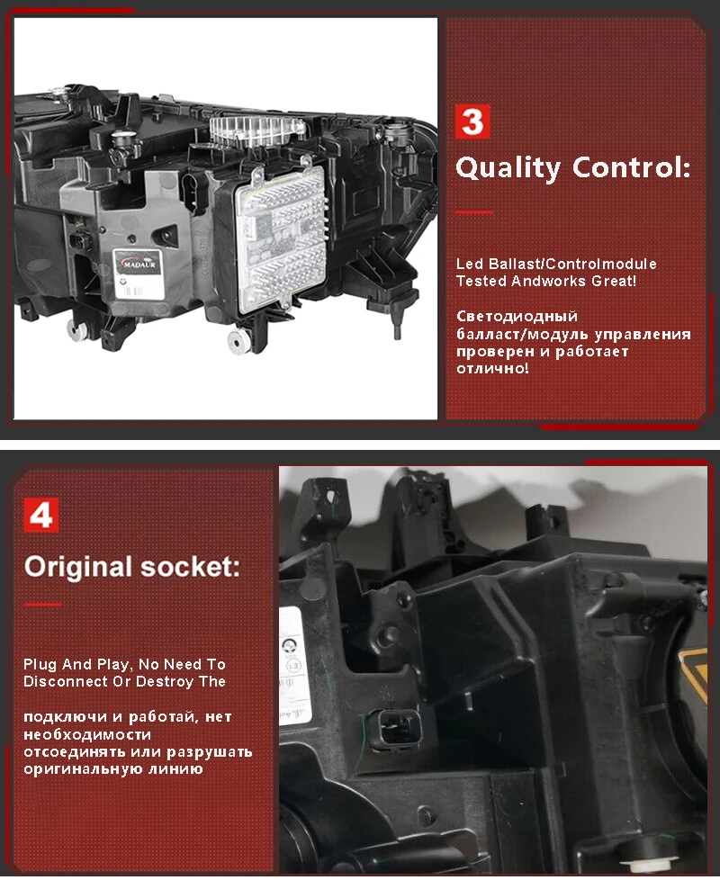 Madaur Original Car Auto Front Led Headlight For Bmw X5 G05 X6 G06 2019 ...