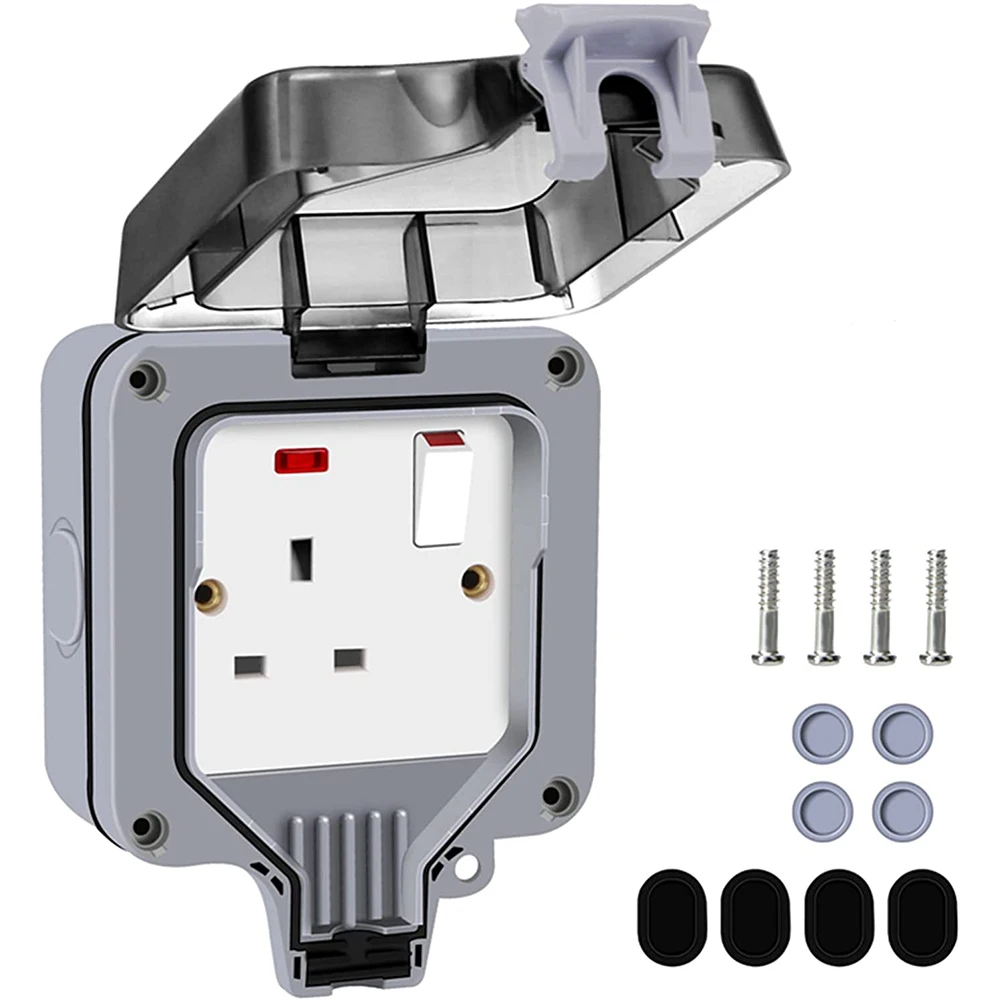 Electrical Double Weatherproof Outdoor Switched Power Socket/wall ...