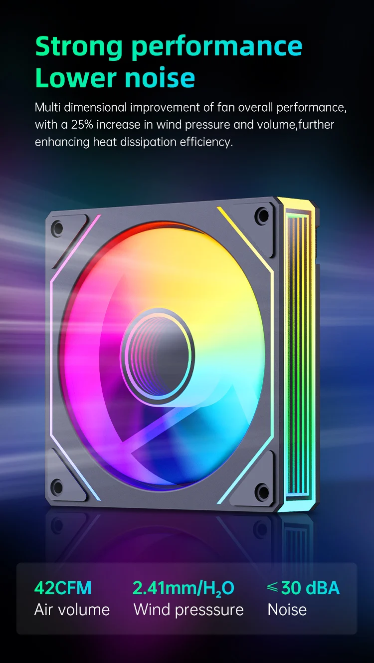 Snowman Gaming PC Case Cooling Fan - ARGB Mirror Design