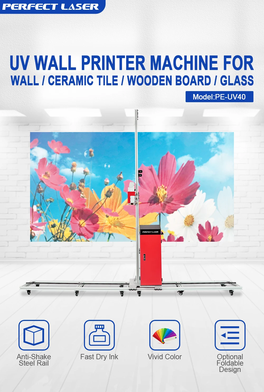Perfect Laser 3D UV Double Heads Glass Tile Wood Photo Wall Mural Paper ...