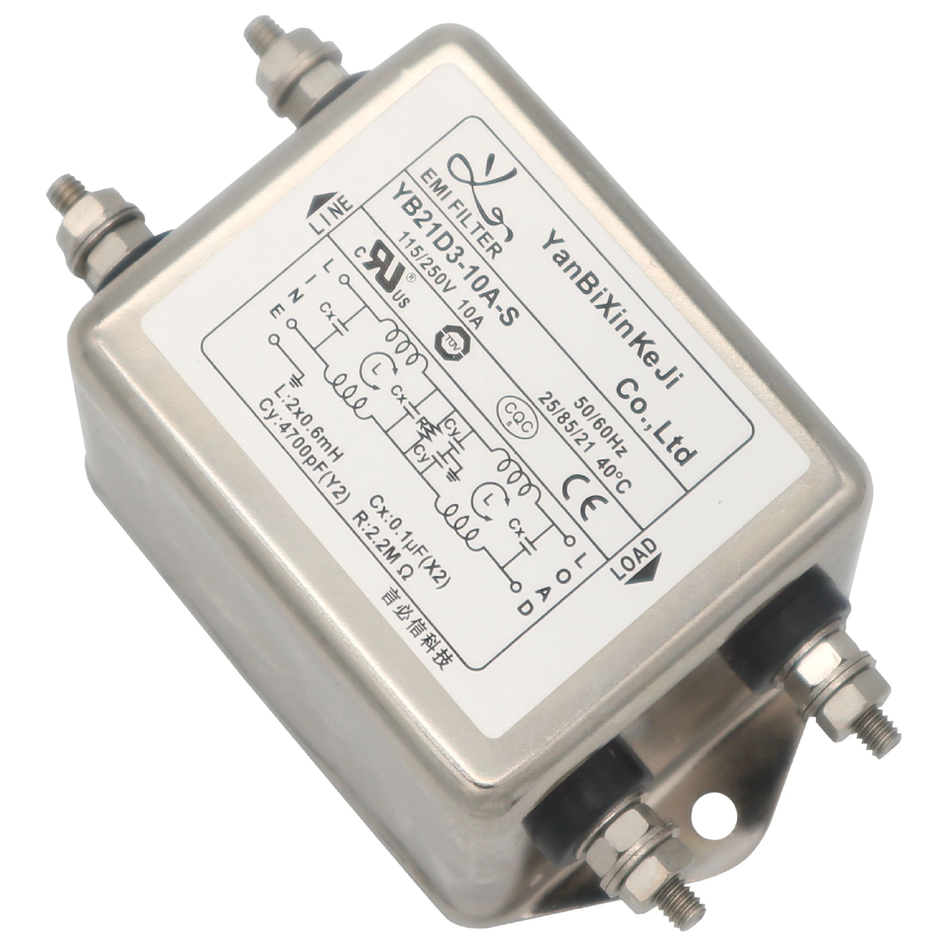 220v 1a-10a General Purpose Ac/dc Emi Filters Single Phase Power Line ...