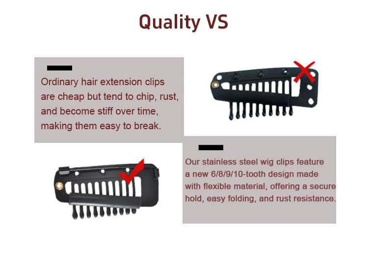 hair extension clip , toupee clip , metal wig clip - Jialin Hardware