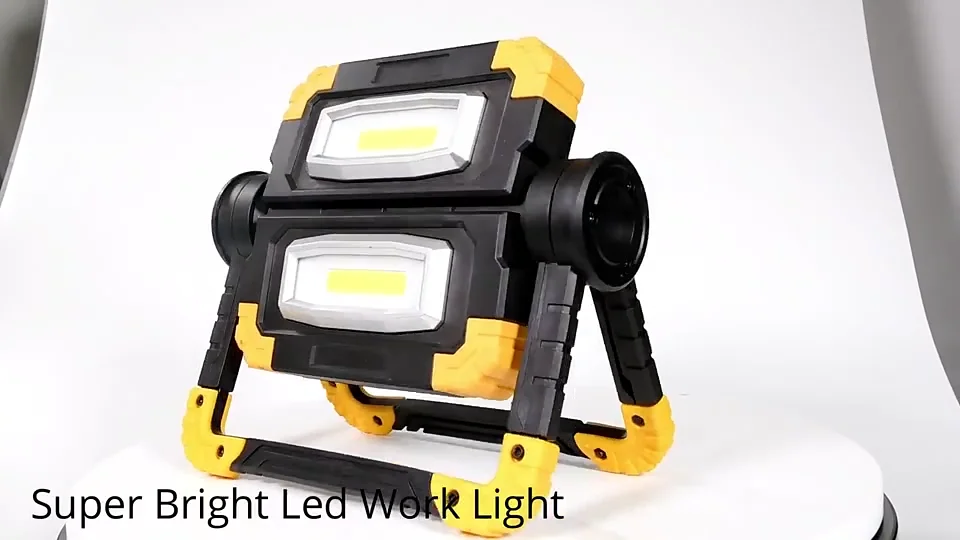 Portable Led Work Light Cob 2000lm Usb Rechargeable Waterproof Folding ...