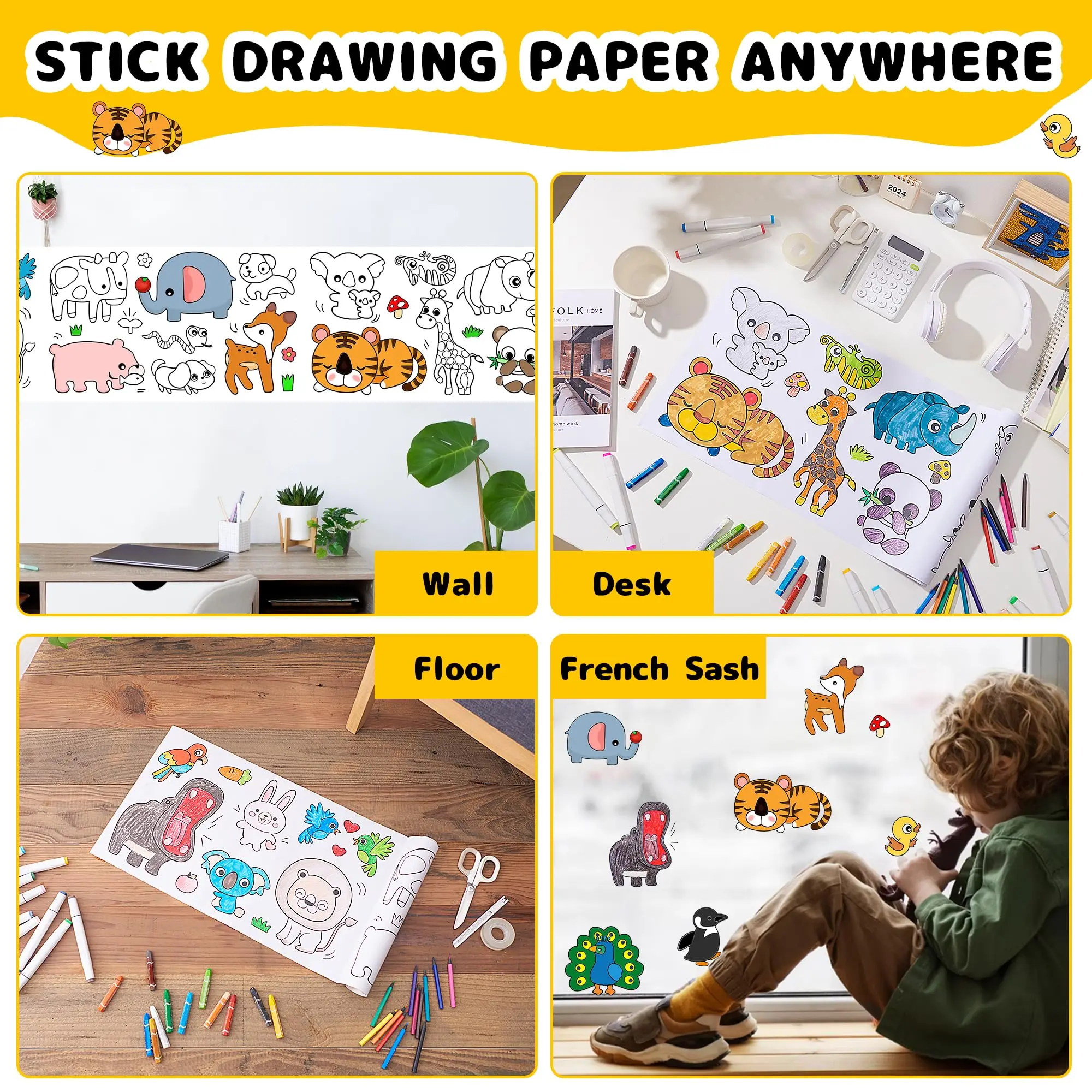 Children's Drawing Roll Coloring Paper Roll for Kids,Drawing Paper Roll ...