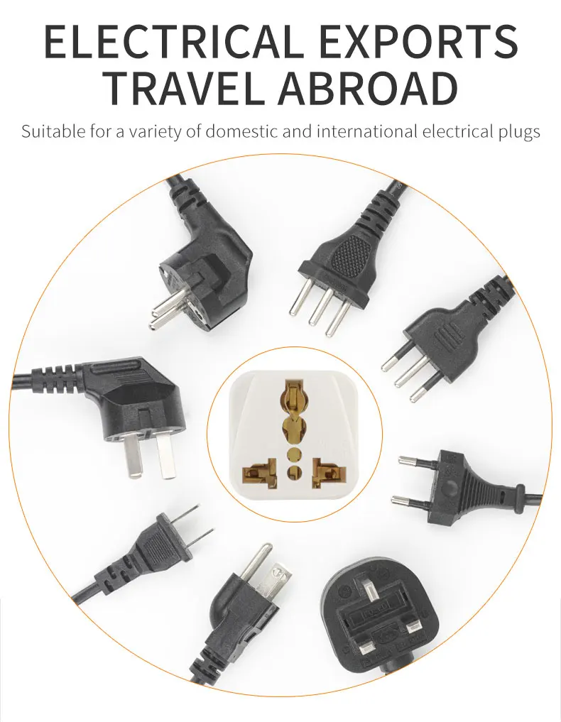 Universal Type B 3 Pin Grounded Ac Plug Travel Adapter Outlet For ...