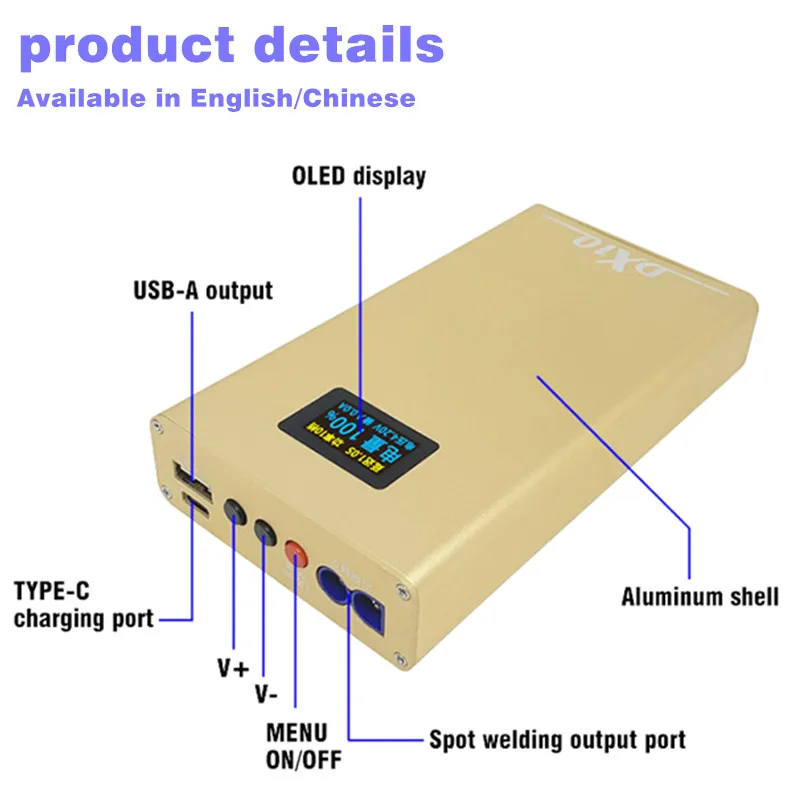 Dx10 Portable Spot Welder Oled Adjustable Mini 18650 Battery Spot ...