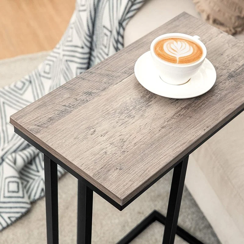 C Side Table Portable Laptop Holder Wood Look Accent Table Space Saving ...