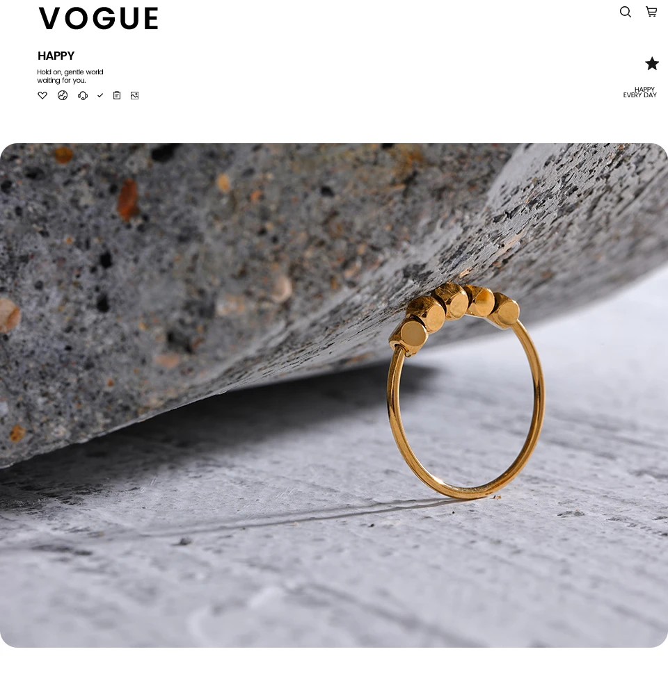 JINYOU 856 Statement Stainless Steel Square Chain Ring for Women ...