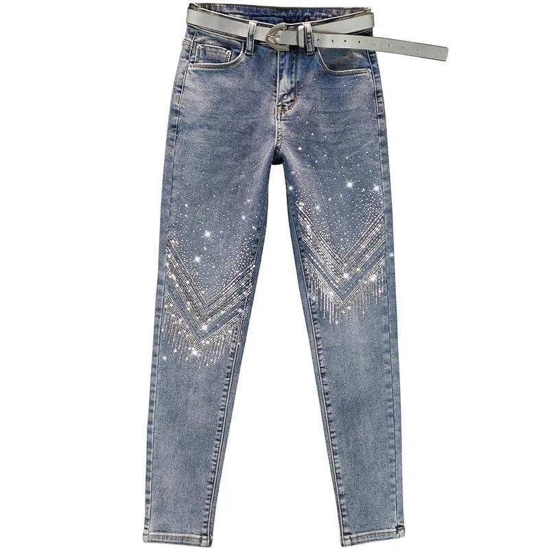 Diamond Pants With Belt Skinny 2024 Fashion Style Factory Wholesale ...