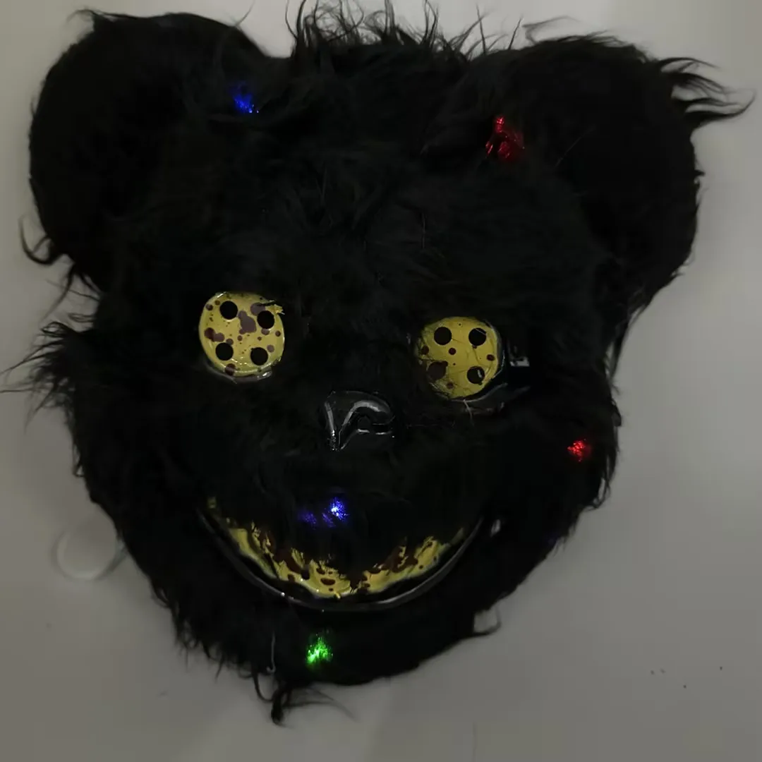 Evil Scary Teddy Bear Mask Plush Panda Bunny Halloween Horror Led Masks ...