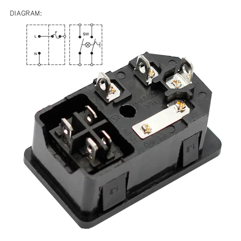 ICE320 C14 AC Power Socket with Illuminated Rocker Switch
