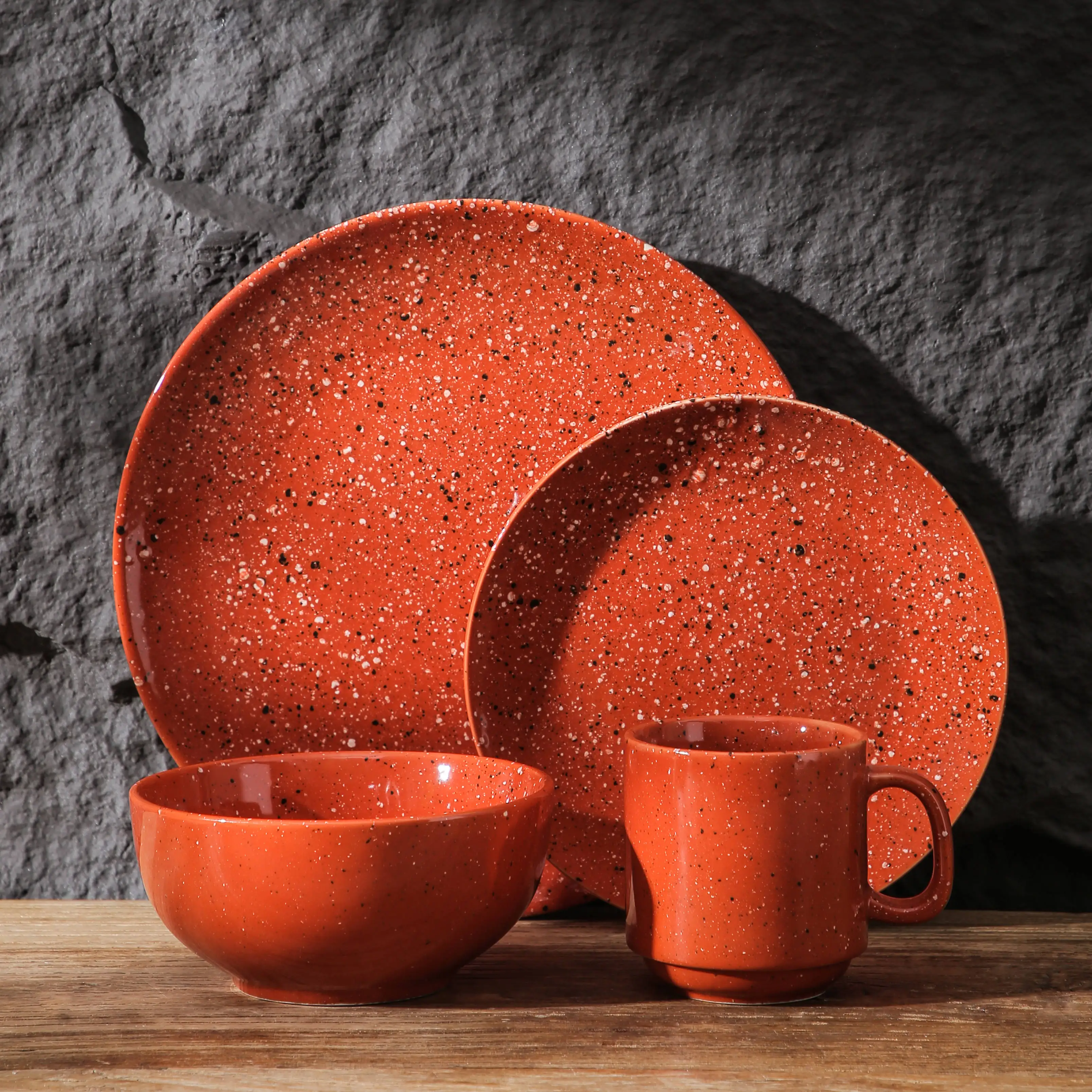 Attractive Splatter Design Nordic Stoneware Serveware Tableware Set ...