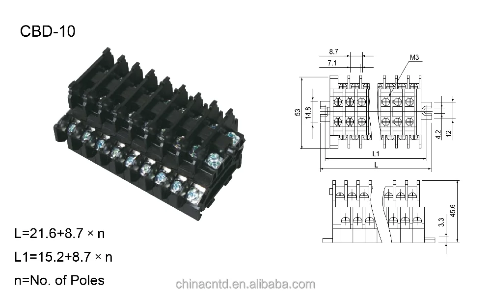 Cntd Pc Material Plate Type Screw Crimping Terminal Block Heat ...