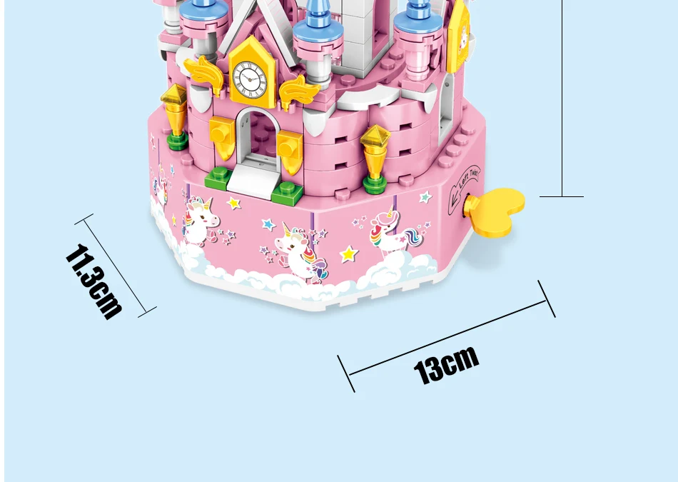 Free Shipping Ukboo 319pcs Dream Castle-music Box Princess Castle Model ...