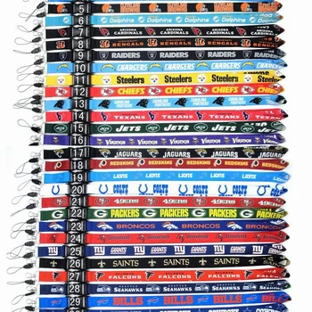Premium Usa Nfl Logo Neck Lanyard 2 Sides 32 Football Teams Key Chain ...
