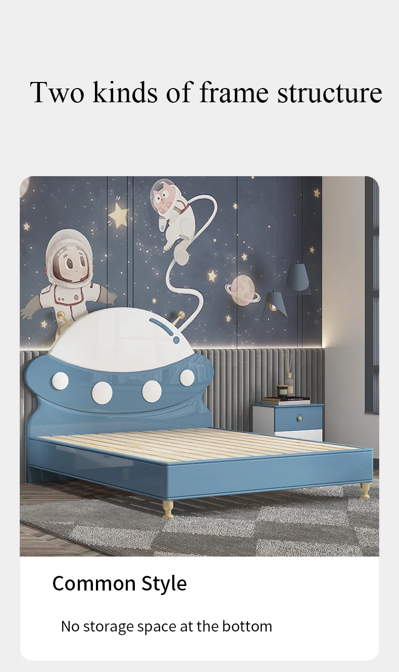 New Design Ufo Style Wooden Children Bed Solid Wood Blue Kids Bed ...