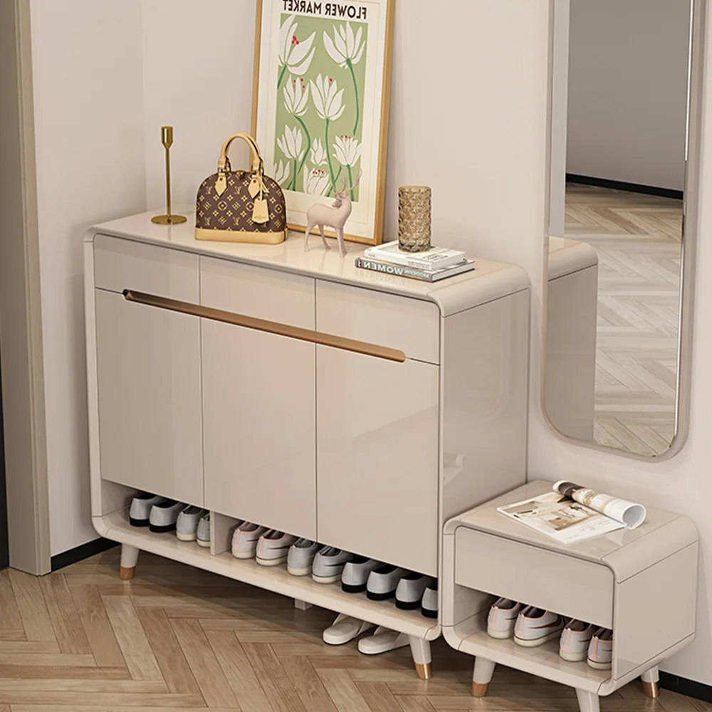 Modern Marble Color Shoe Drawer Cabinet Wooden Shoe Rack With Storage ...