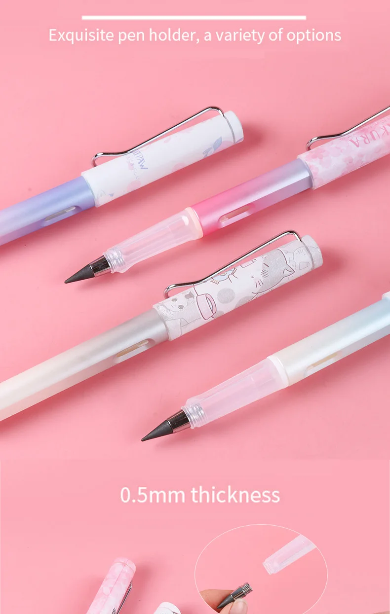 Metal Aluminum Cartoon Inkless Eternal Pen Infinity Pencil Drawing Eco ...