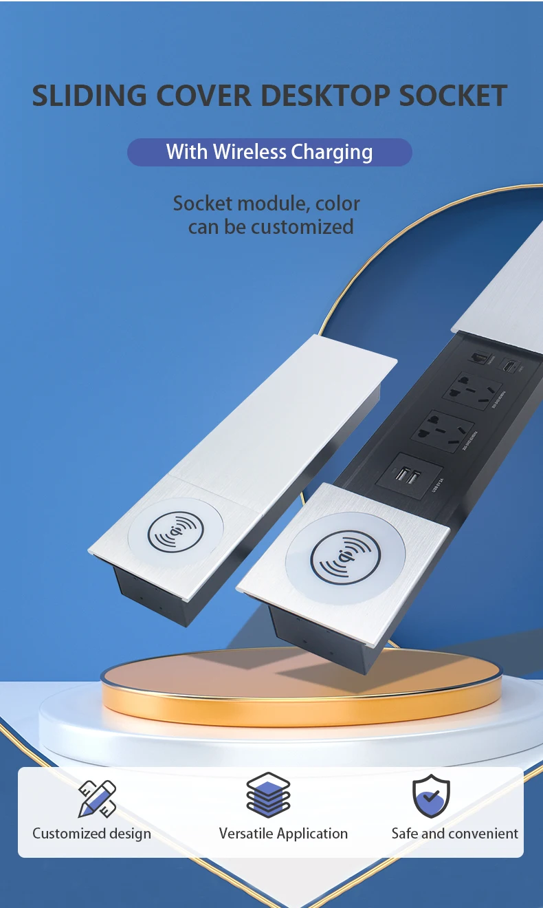 Table Recessed Hidden Plug Socket Cover Outlet Box