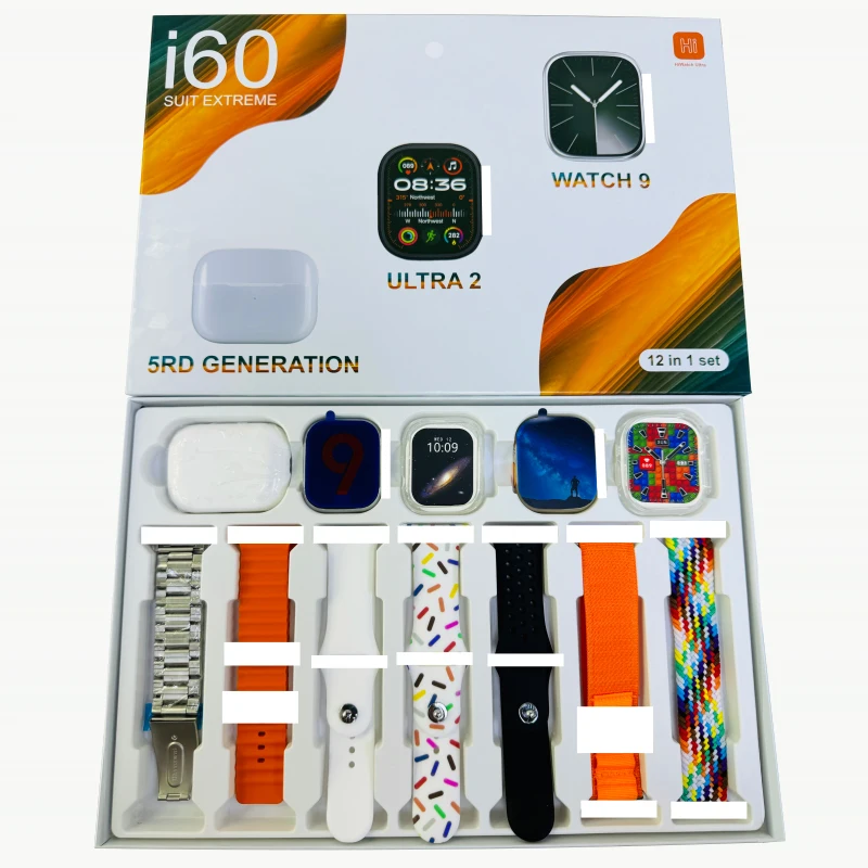 I60 Smartwatch Earphones Suit Watch 9 Ultra 2 Smart Bracelet Heart Rate ...