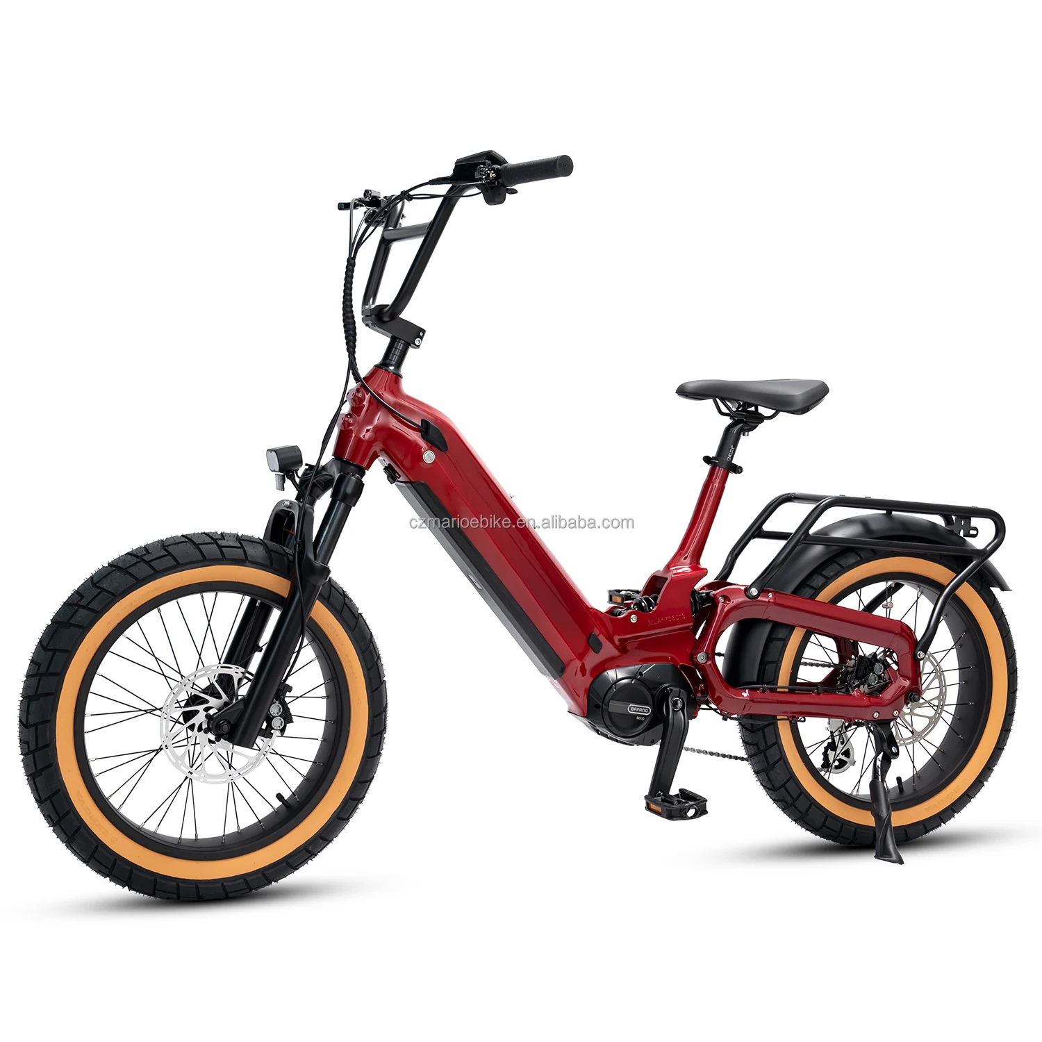 2024 Mario Vintage Red Full Suspension Ebike With Bafang M510 250w Mid ...