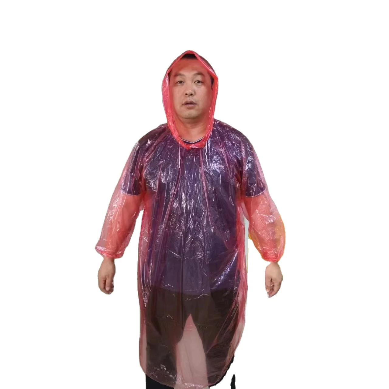 Hooded Plastic Waterproof Rain Coat Ball Disposable Windproof Hooded ...