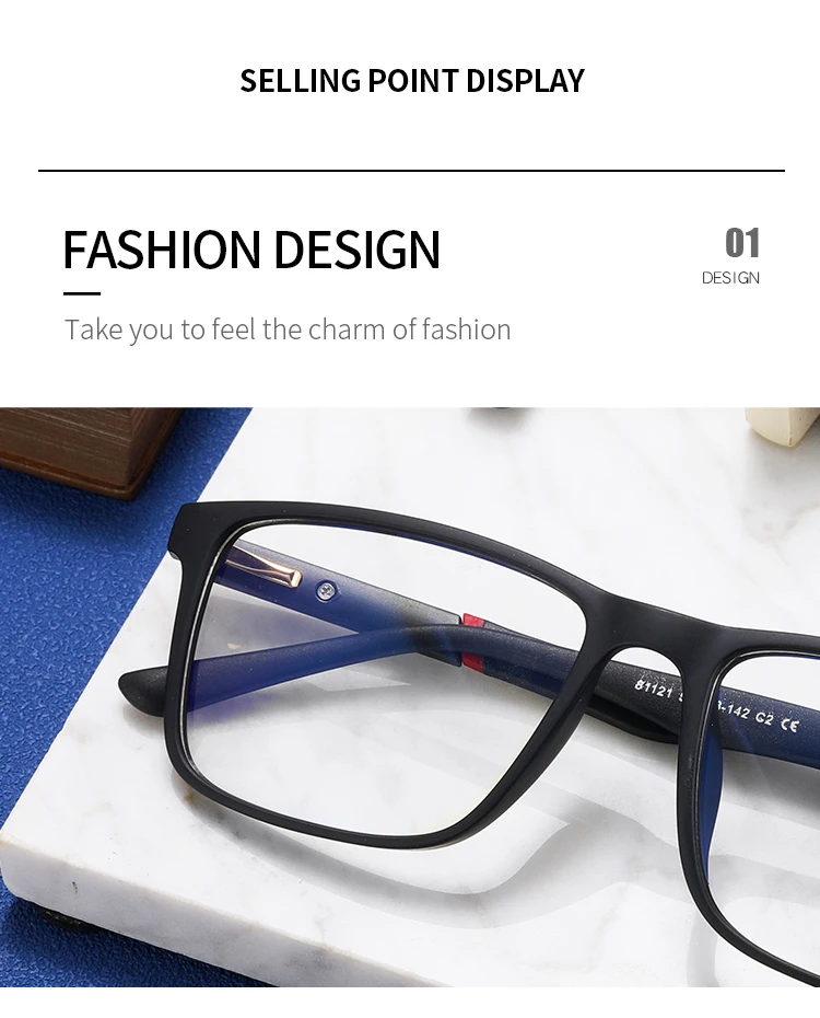 Ms 81121 2023 New Men's Square Designer Eyeglasses Tr90+cp Optical Anti ...