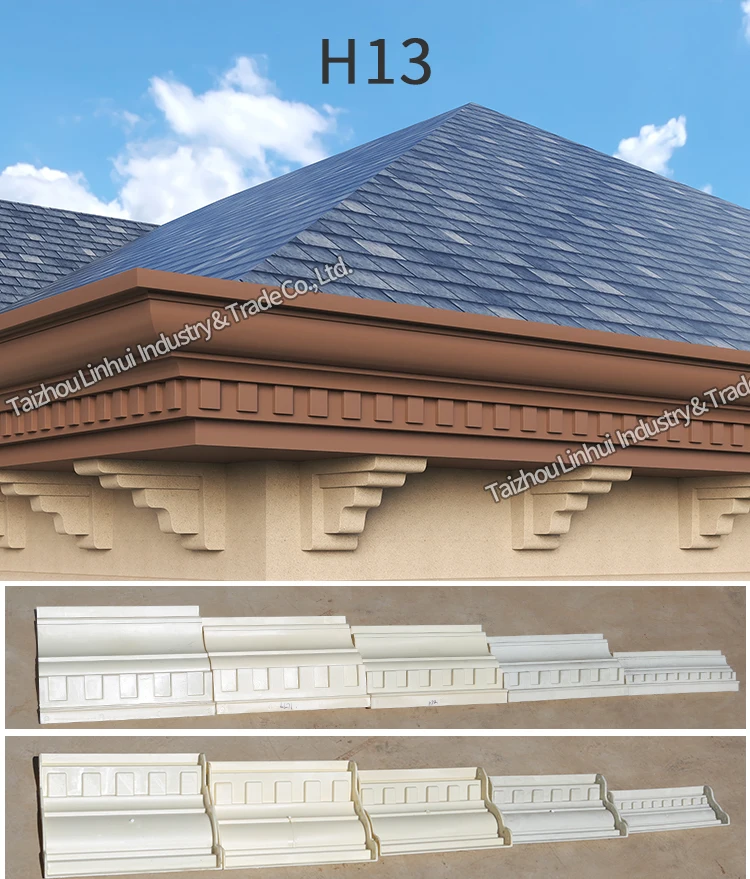 Villa Cast in Place Decorative Line Molds Eaves Roof Construction ...