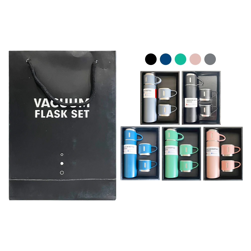 Stainless Steel Water Bottle Gifts Box Set 17oz Double Wall Stainless ...