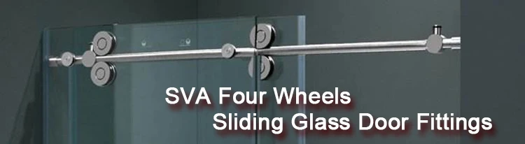 Safty Heavy Duty Glass Sliding Door System Sva-0009b Round Pipe Shower Frameless Sliding Doors ...