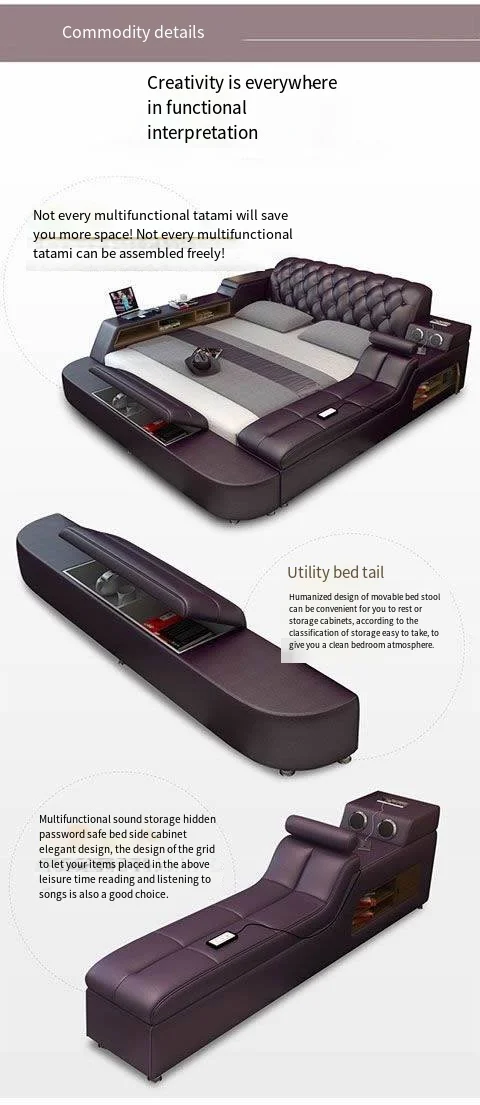 Tatami Bed Modern Multifunction Massage Bed Bedroom Furniture Luxury ...