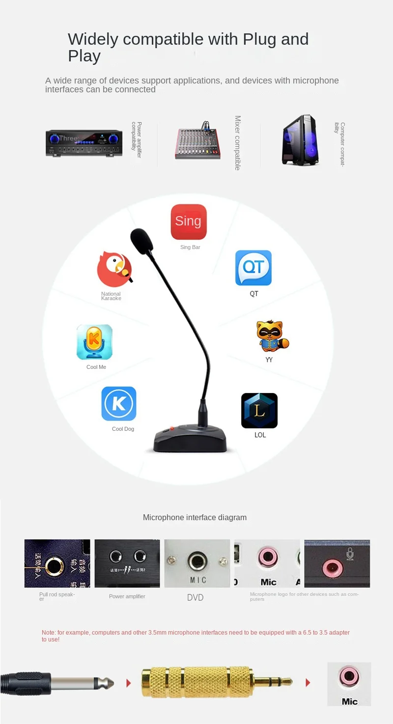 Conference Microphone Window Intercom Cable Microphone Voice Computer ...