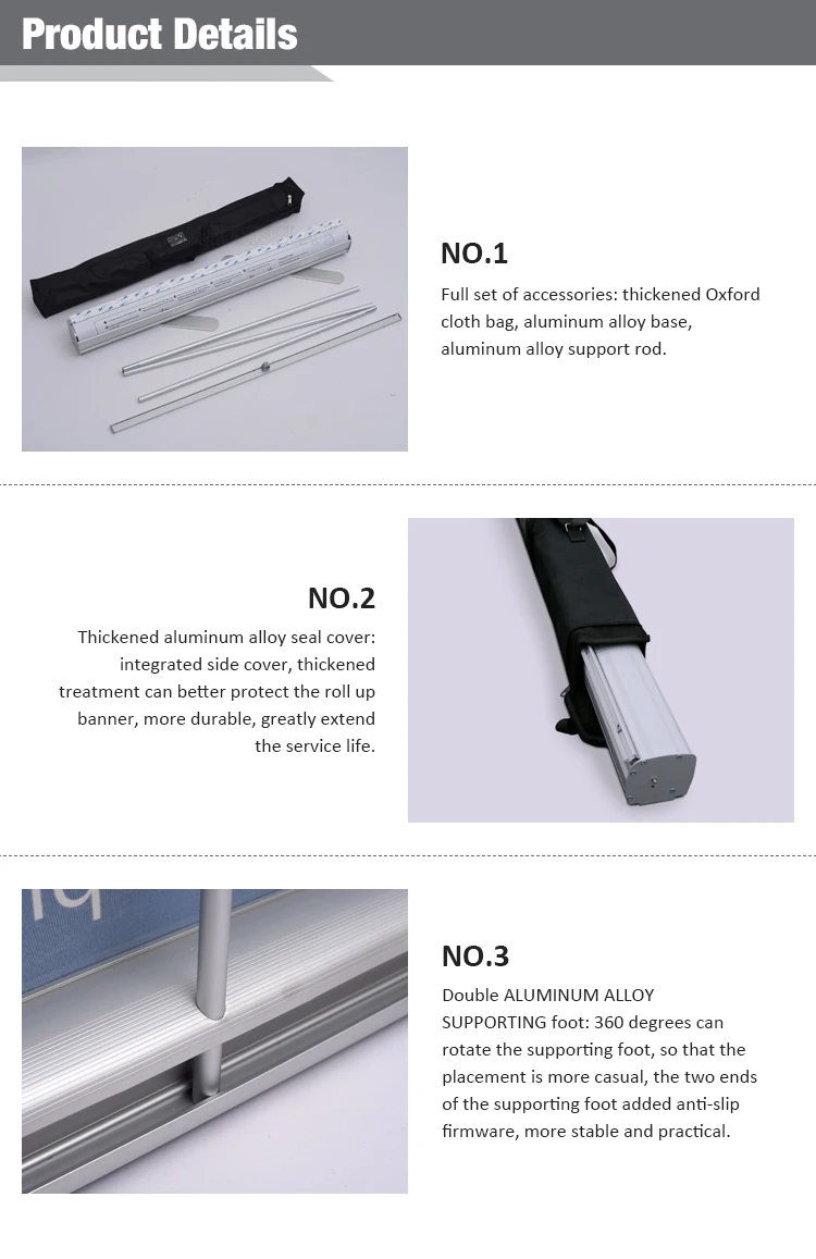 Luxury Roll Up Display Rack Telescopic Folding Advertising Poster Stand ...