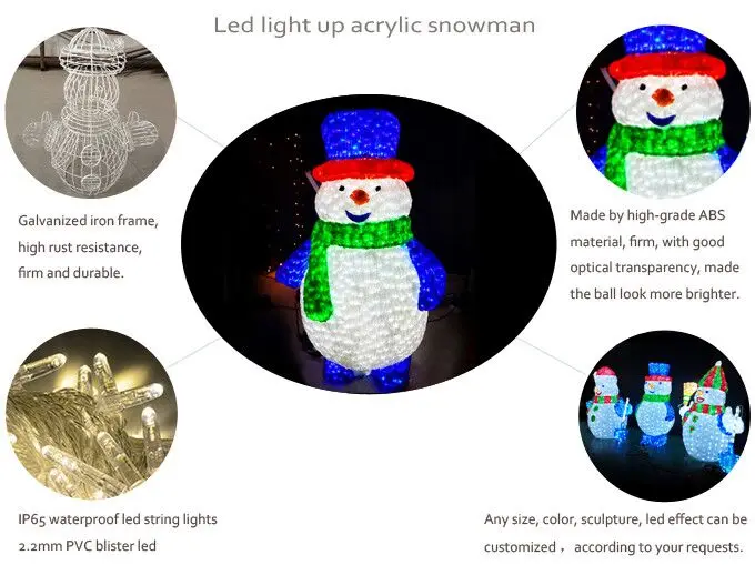 High Outdoor Life-size Led Christmas Decoration Home Use Acrylic ...