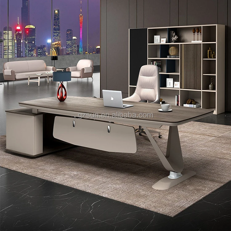 V-Shape Metal Foot Boss Table Organiser Melamine Wooden Computer Desk ...
