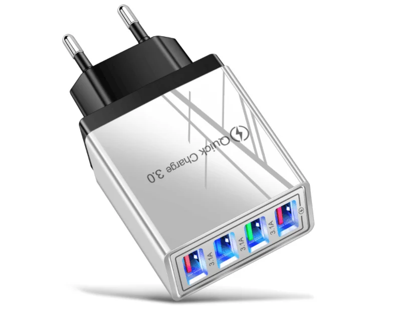 48W Quick Charge 3.0 USB Charger with 4 Ports - Fast & Safe