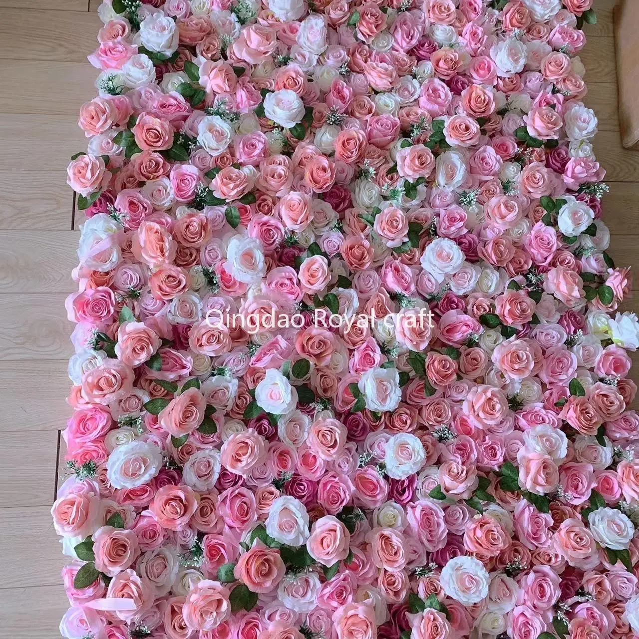 Wholesale 3d Roll up Flower Wall Backdrop Artificial Silk Rose Peony ...