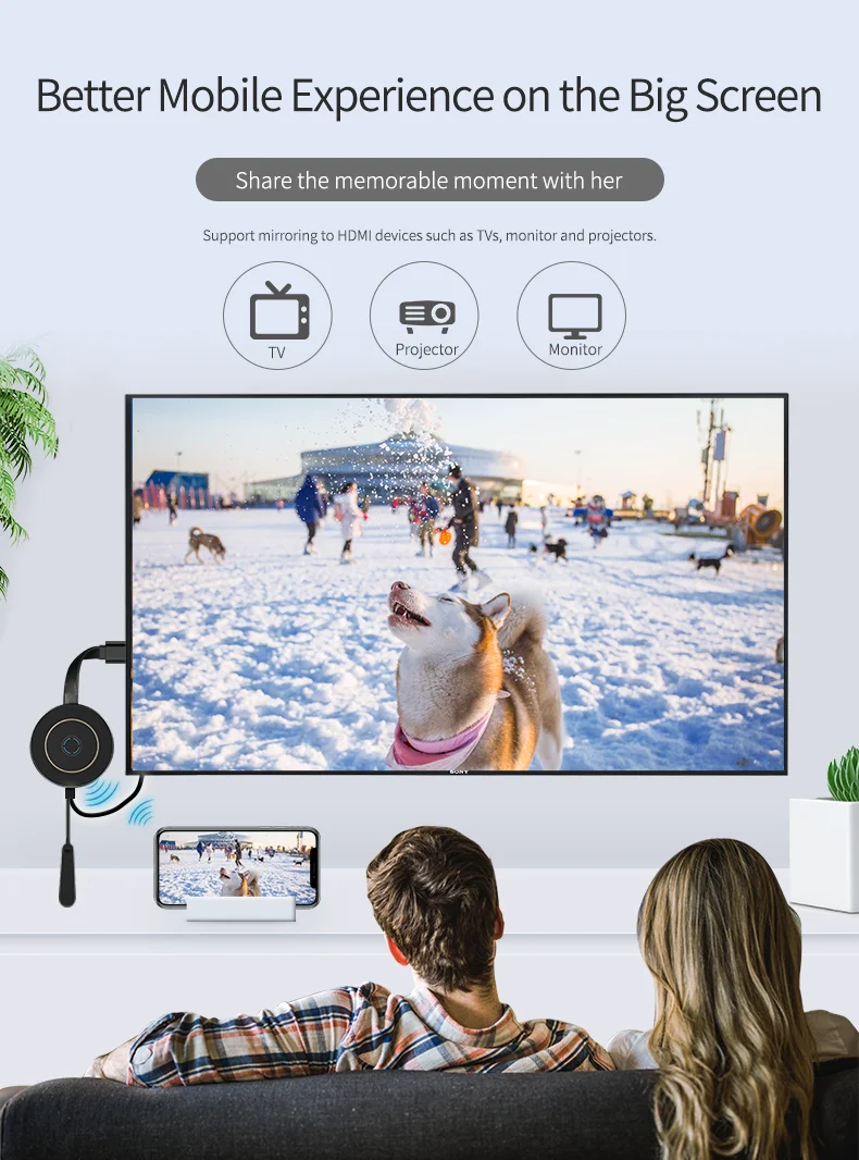 Wireless Wifi Dongle Mirror Screen Anycast G10 Video hdmi Wireless ...