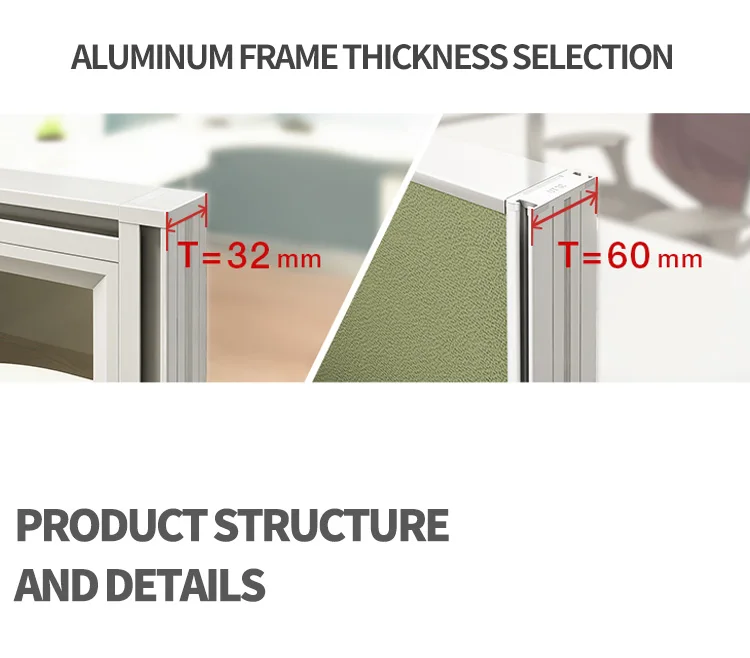 Modern Office Furniture - 6 Seater Aluminum Desk Workstation