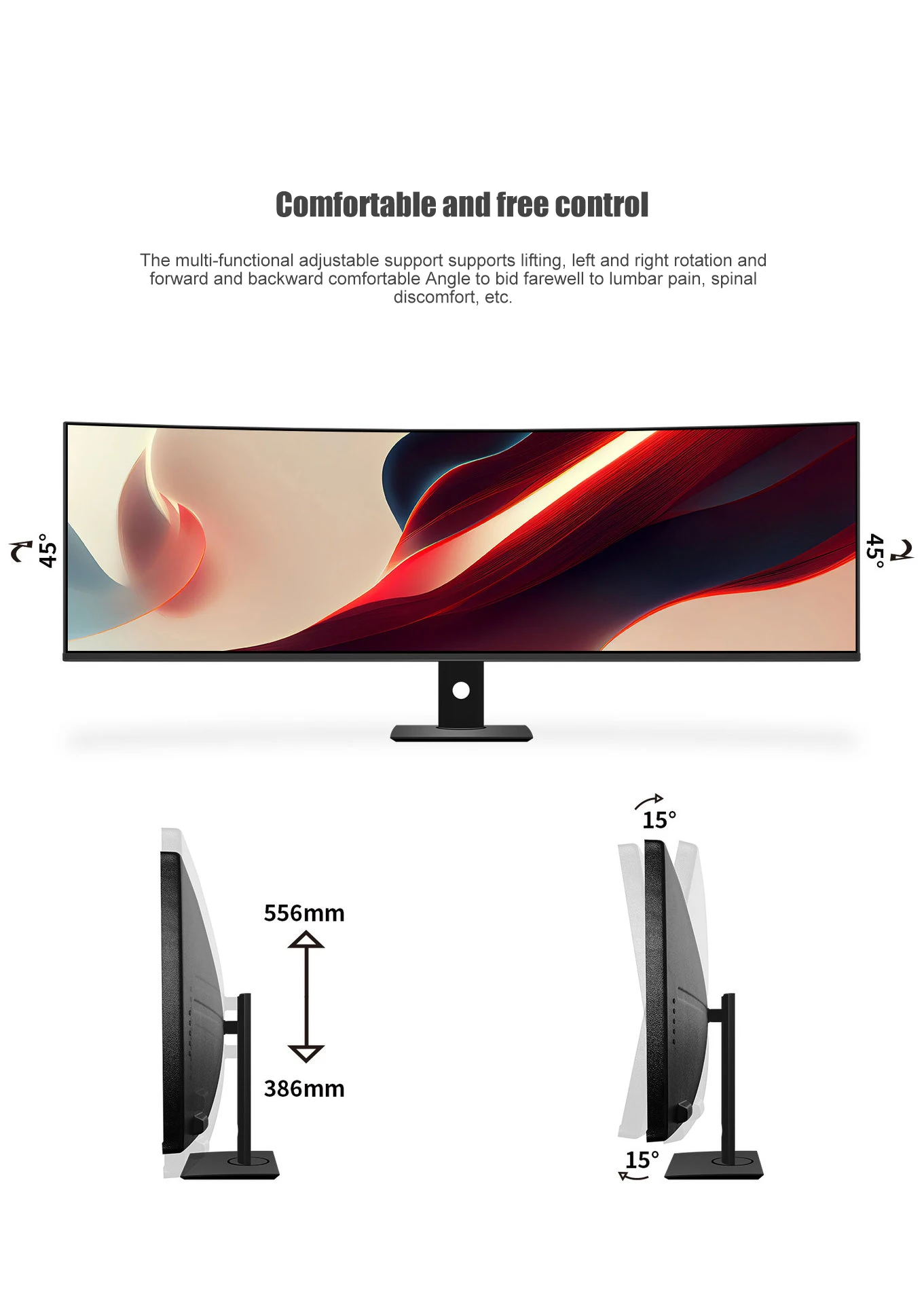 OEM 5120*1440 LCD Gaming Monitor - 1ms, 60hz, Curved 49 Inch