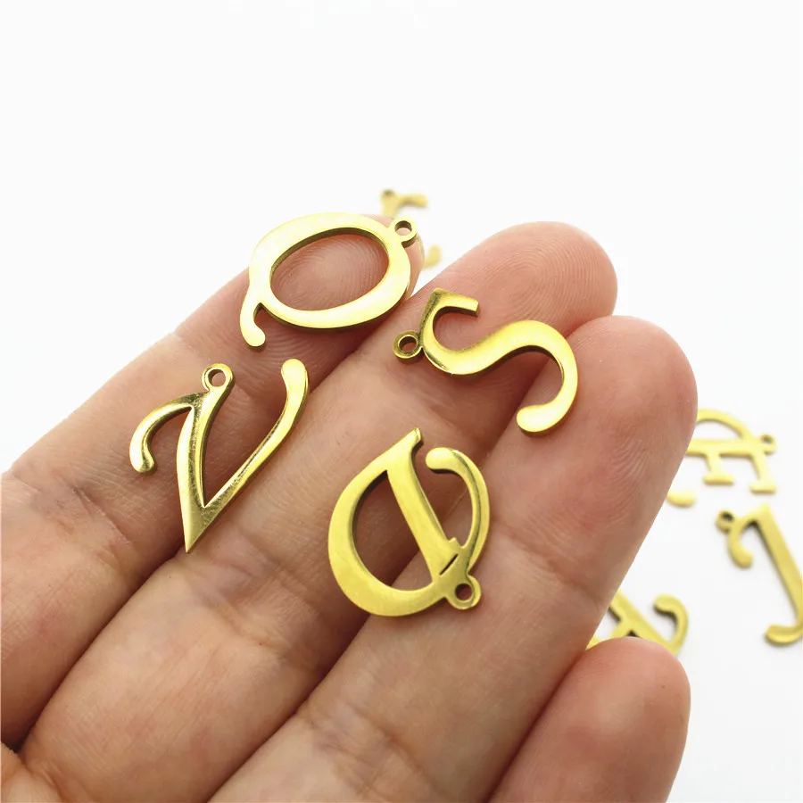 DIY Fashion Gold Stainless Steel 26pcs A-Z English Letters for ...