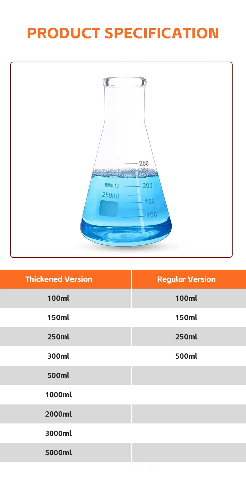 Bbsp Glass Erlenmeyer Flask With Joint Graduated Borosilicate Glass Conical Flask With Glass ...