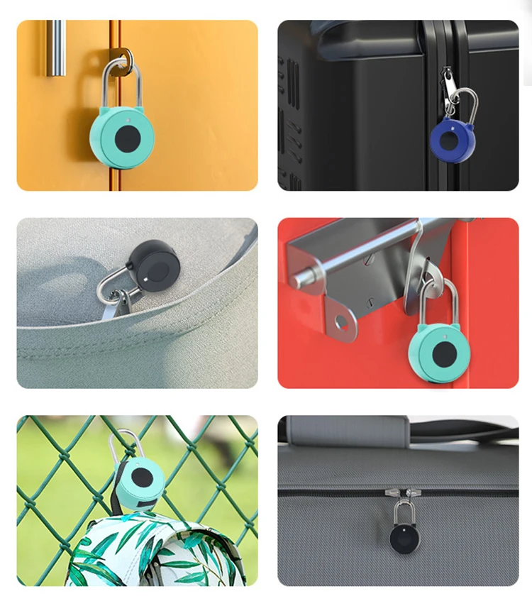 Mini Waterproof Smart Blue Tooth Padlocks App Keyless Biometric ...