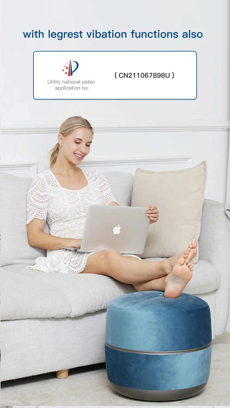 Foot Stool Round Pouf - Wireless Shiatsu Foot Massager