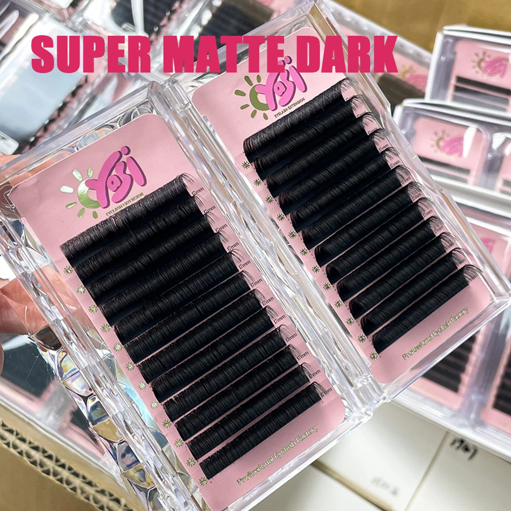 Wholesale Matte Black Dark Fluffy Cashmere Lash Extensions