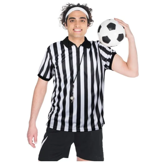 Custom Sports Black White Stripe Referee Shirt Football Jersey Shirt ...