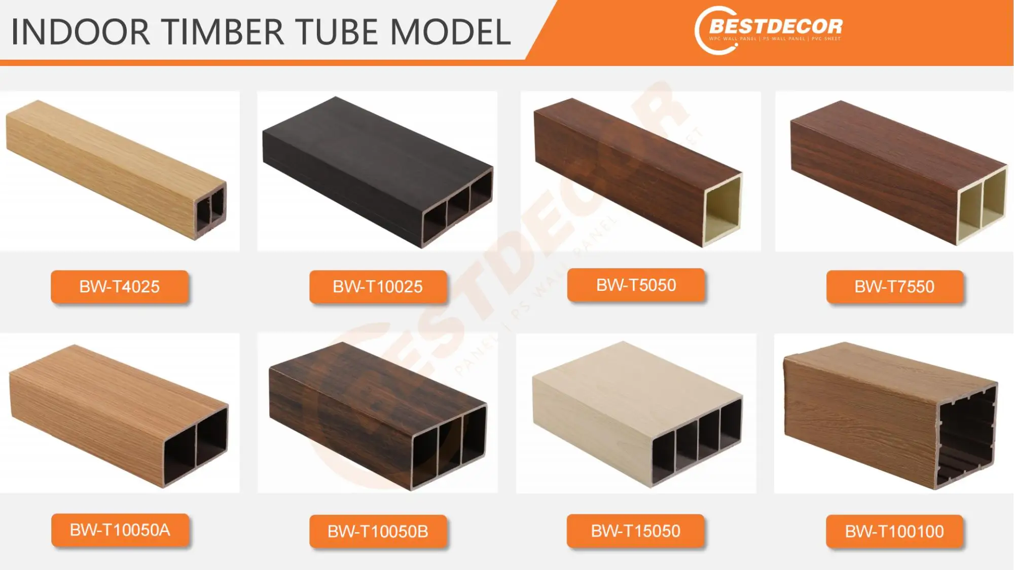 100*50mm High Quality Indoor Decorative Wpc Timber Tube For Wall - Buy Wpc Timber Tubes wpc ...
