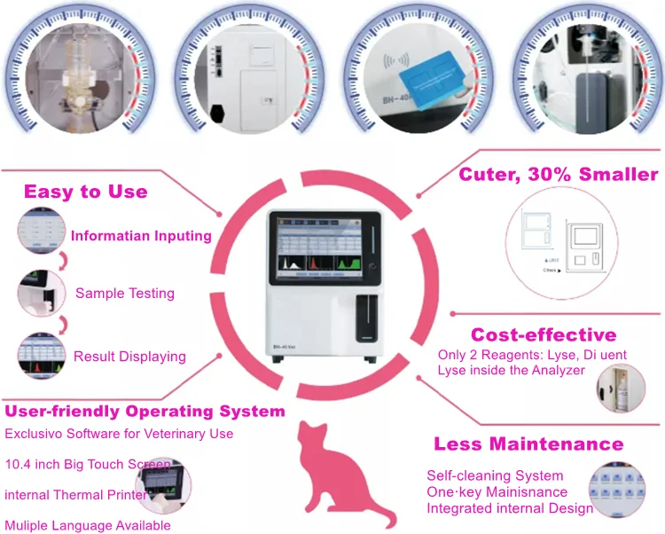 DERRY Automatic Animal 3-part Diff Hematology CBC Blood Analyzer ...
